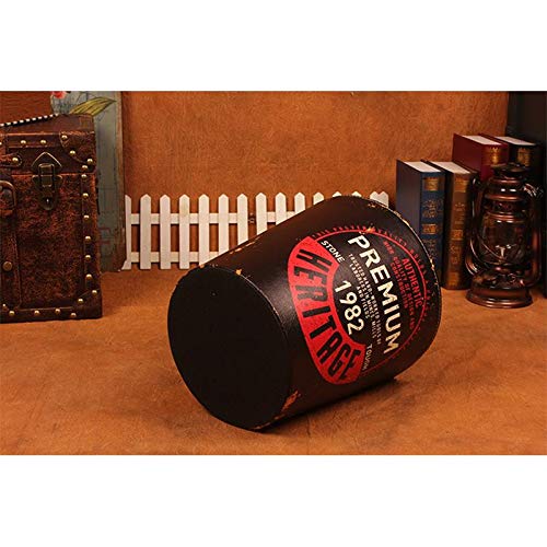 Daliuing Waste Can Creative British Leather Round Trash can for Household use Garbage Waste Basket for Washroom/Bathroom