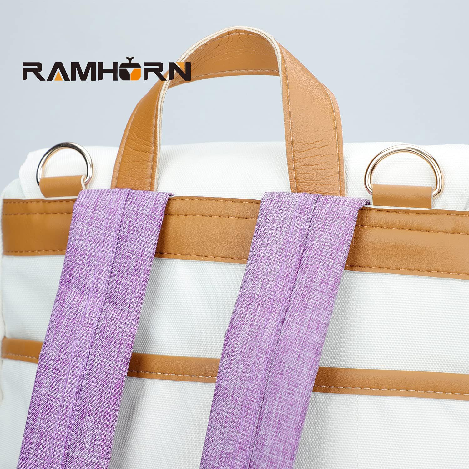 Ramhorn Diaper Bag Multifunction Travel Backpacks for Mom with Insulated Pockets and Laptop Compartment, purple
