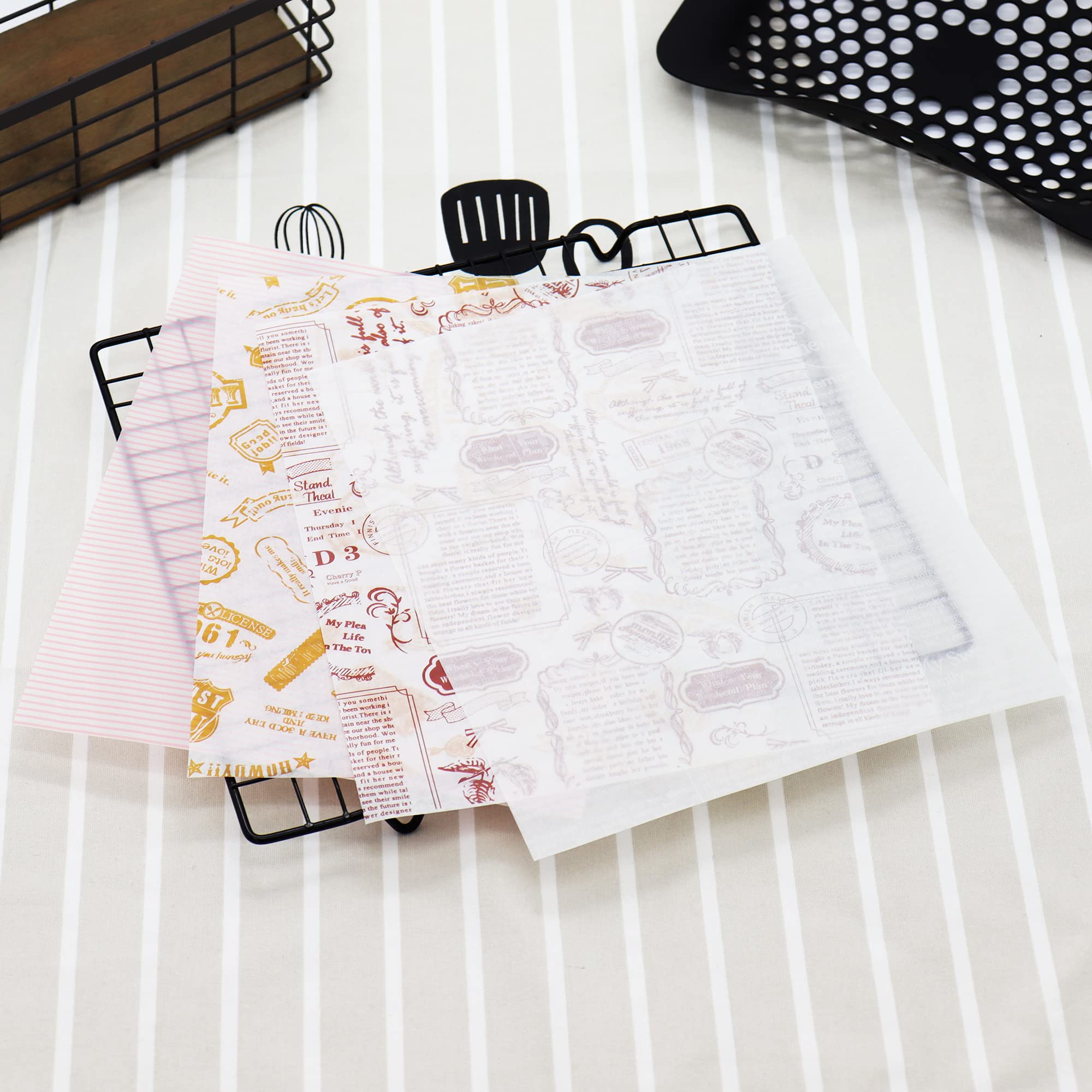 100 sheets Wax Paper Sheets Deli Wraps Basket Liners Deli Paper Sheets Squares Baking Paper Colored Parchment Paper Greaseproof for Food,Handmade Soap,Cookies and Carmels⦠(Pink)