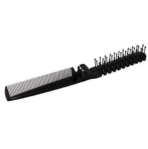 Aeyistry 3 Pcs Portable Travel Hair Comb Brush Foldable Massage Hair Comb Anti-static Hairdressing Tools Set(Black)