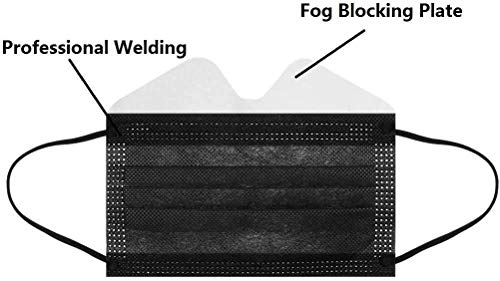50Pcs Anti-fog Disposable Face_Mask for Glasses Wearers, 3-ply Protective Breathable Face_Masks with Nose Wire, Prevent Fogging Facemasks for Adults