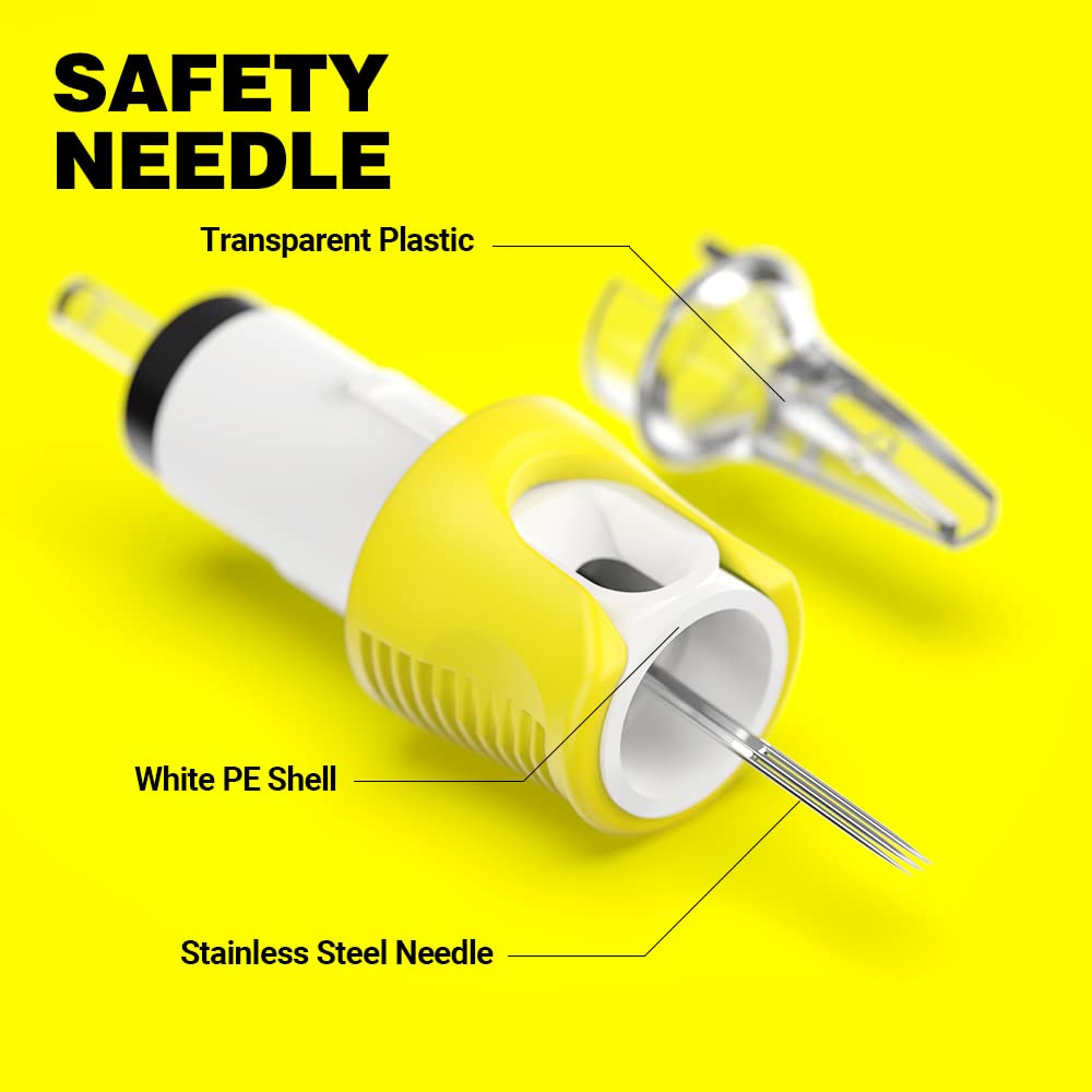Hawink 15RM Tattoo Needles Cartridge #10 Bugpin 15 Curved/Round Magnum M-Taper 16PCS with Membrane Professional Disposable Finger Ledge Cartridges EN05S-FG-16-1015RM
