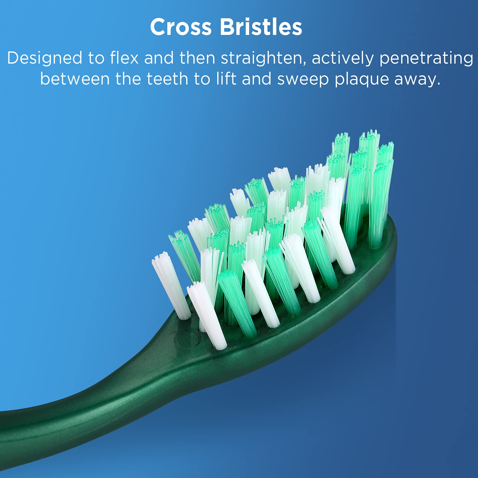 Fremouth Hard Toothbrushes for Adults, with Cross Firm Bristles, 6 Count