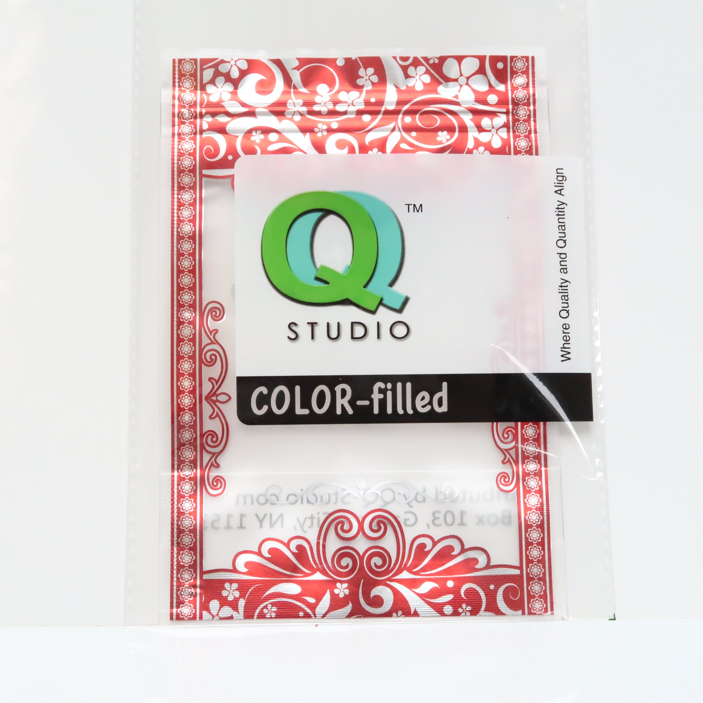 100PCS Matte Red & Silver Border Royal Crown Flower Design Stand-Up Zip Seal Bags 12x20cm (4.7x7.8")