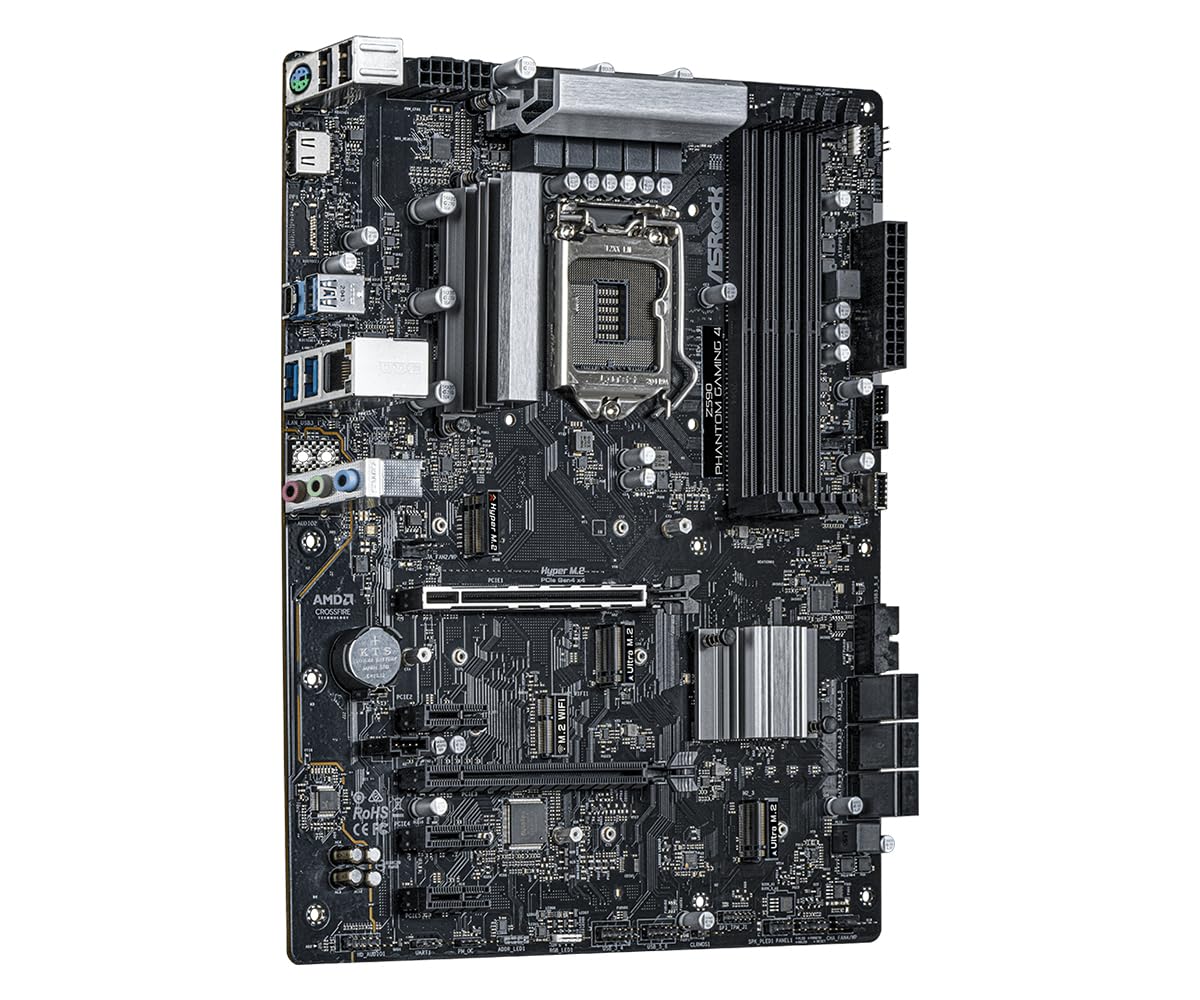 ASROCK Z590M PHANTOM GAMING 4 LGA1200/ Intel Z590/ DDR4/ SATA3&USB3.2/ M.2/ Micro ATX Motherboard