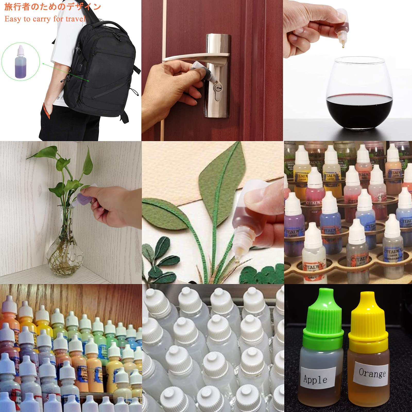 OFOWIN 6 Pcs Plastic Dropper Bottle, 100ml / 3.4oz Small Mouth Dropping Bottles with White Cap Empty Squeezable Liquid Drop Bottles for Solvents, Oils, Glue, Paint,Essence,E-liquid,E-juice,Saline