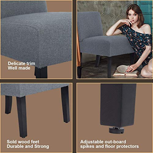 Dining Chairs Dining Room Chairs Kitchen Chairs Modern Design Fabric Armless Contemporary Accent Modern Dining Chairs with Solid Wood Legs