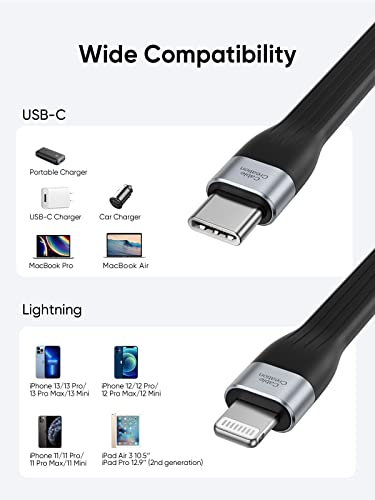 CableCreation USB C to Lightning Cable Short, [MFi Certified], 15 cm Fast Charging Cable & Data Transfer, for iPhone 14/14 Pro Max/13/13 Pro/12/12 Pro/11/X/XS/XR/8, iPad and AirPods Pro, etc.