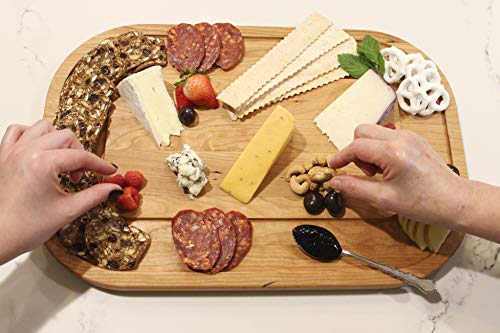 Walnut Hollow Solid Cherry Serving & Charcuterie Board for Entertaining, Weddings, and Gifts (42385)