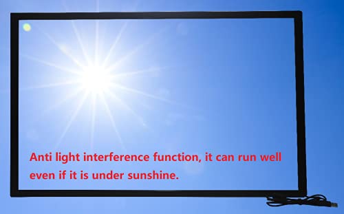 23.6 Inch Multi Points IR Touch Screen, Infrared Touch Screen Panel, USB Free Driver with Tempered Glass for Kiosks, Touch Screen Monitor, Interactive Device Machine