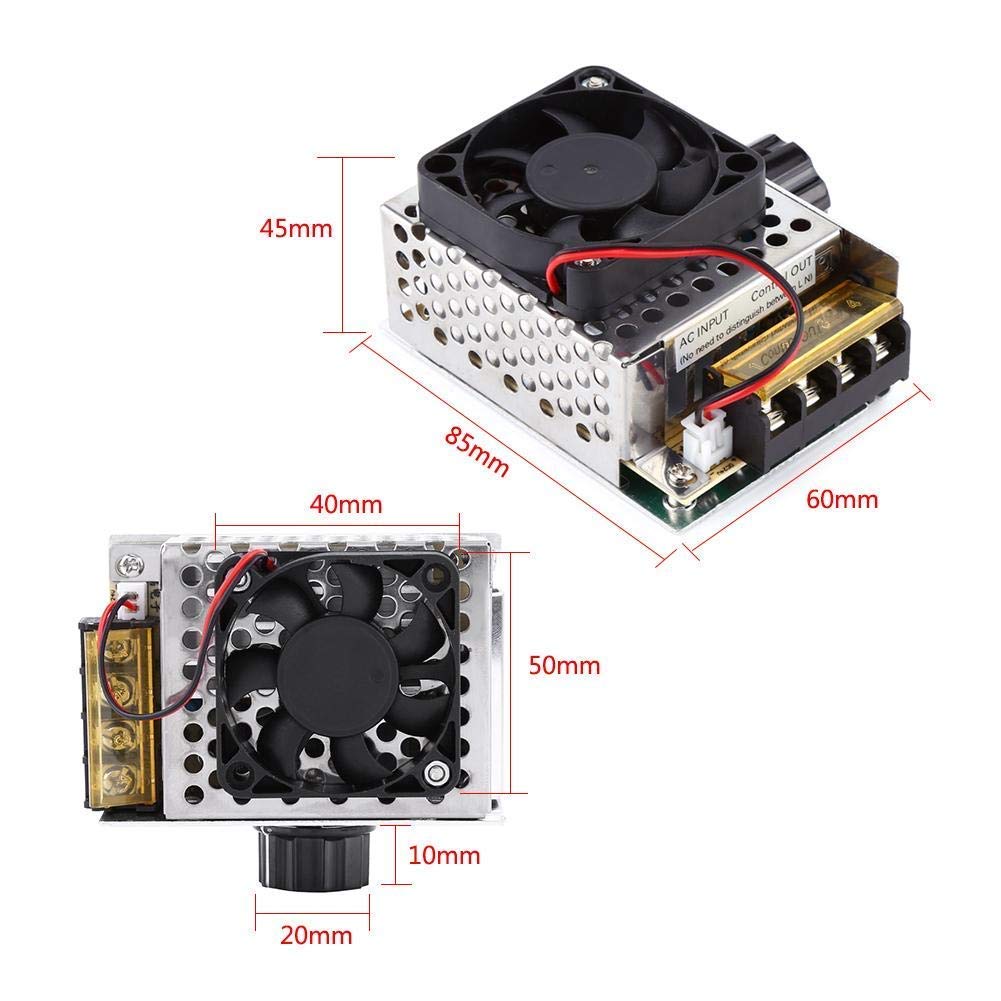 4000W SCR Electric Voltage Regulator Dimmer Temperature Motor Speed Controller with Fan Thermostat