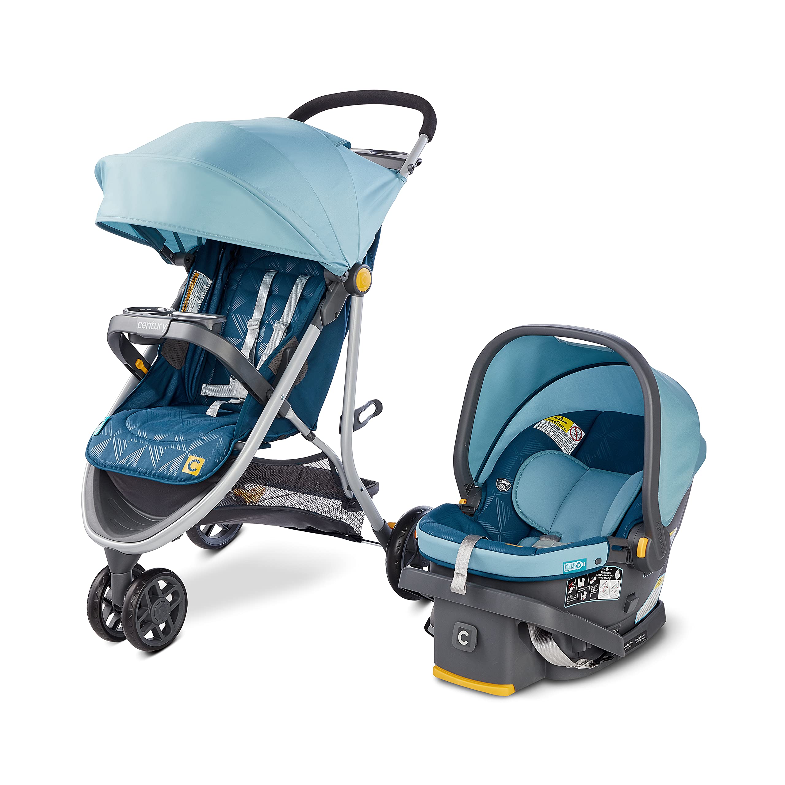 Century Stroll On 3-Wheel 2-in-1 Lightweight Travel System – Infant Car Seat and Stroller Combo