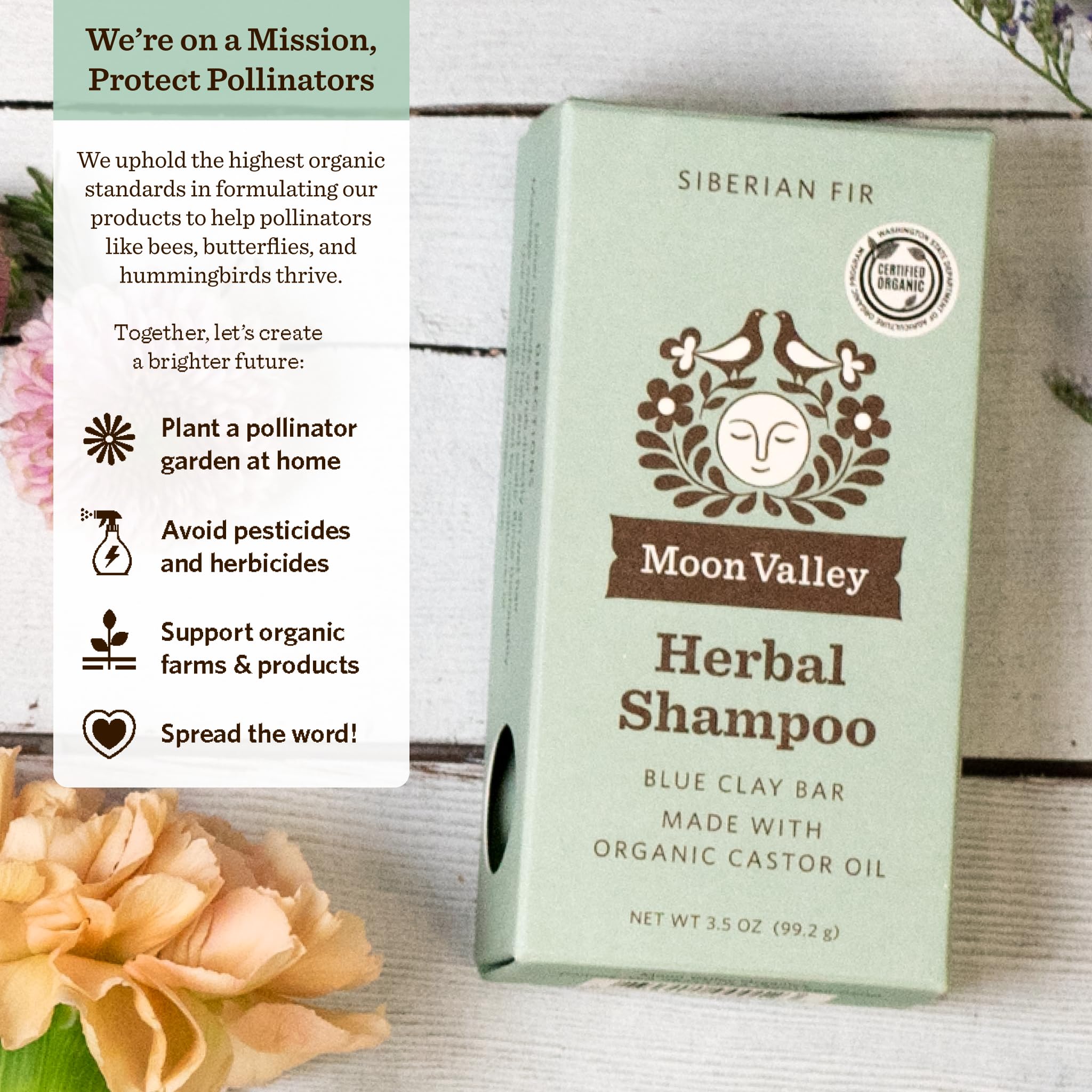 Moon Valley Organics HERBAL SHAMPOO BAR - SIBERIAN FIR (2PACK)