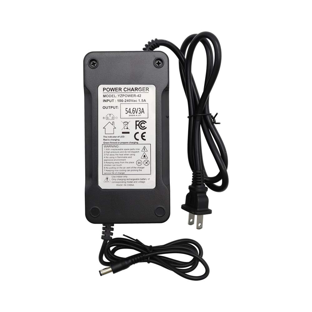 54.6V 3A Lithium Battery Charger for 48V 13s Batteries Pack DC 5.5×2.1mm Plug with a 5.5×2.5mm tip