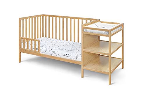 Suite Bebe Palmer Island 3-in-1 Convertible Crib and Changer Combo in Natural