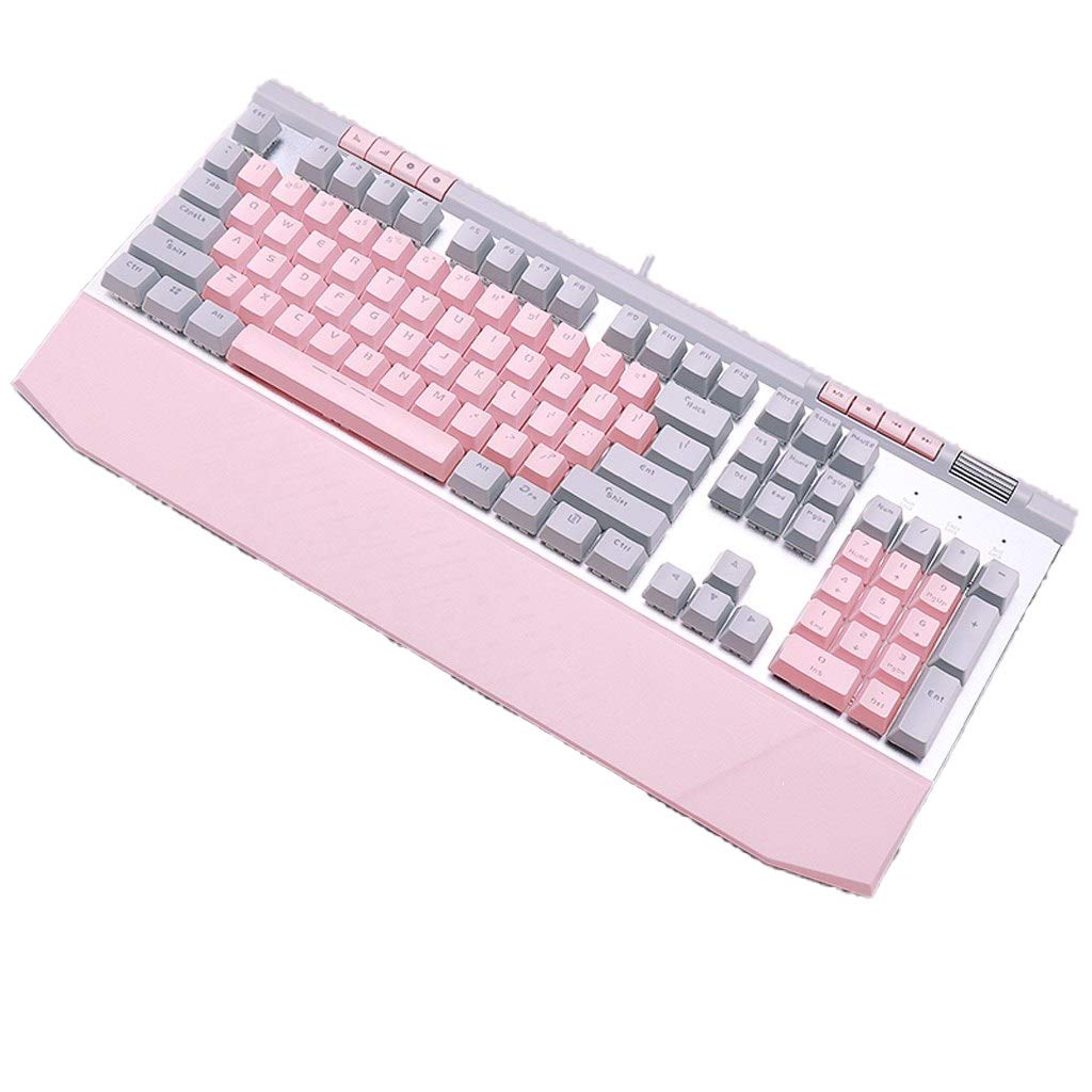 ARCH USB Gaming Keyboard Wired Ergonomic Mechanical Keyboard with Media Key for Windows Desktop, Computer (Color : Pink)