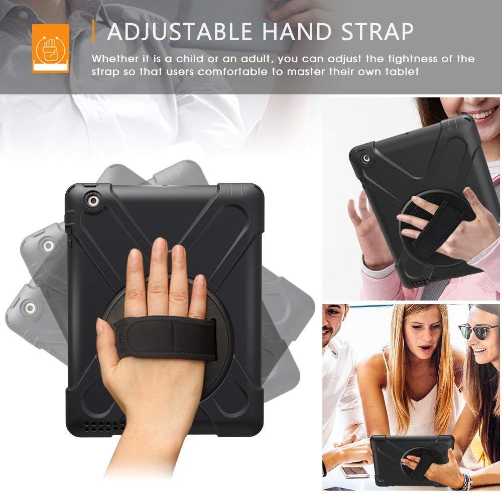 TSQ iPad 6th 5th Generation Case 9.7 Inch 2018 2017 for Kids with Glass Screen Protector