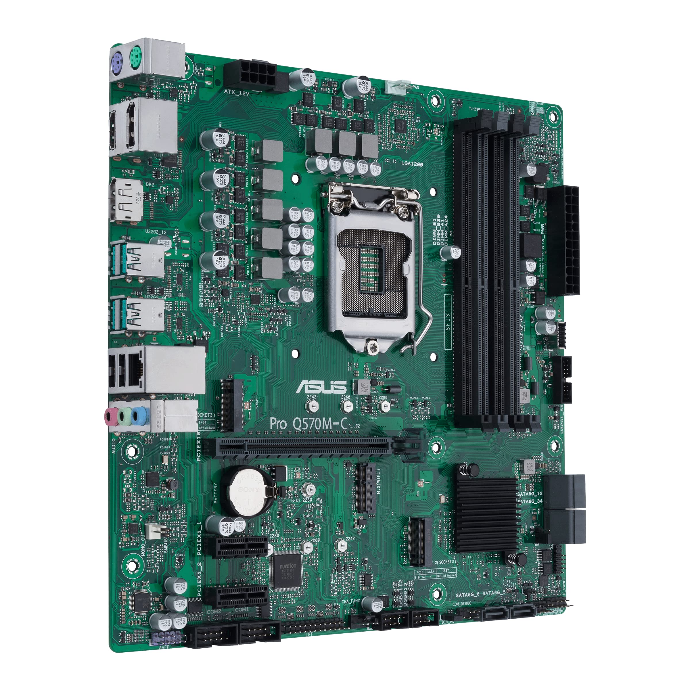 ASUS Pro Q570M-C/CSM LGA1200 (Intel 10th&11th Gen) mATX Commercial Motherboard (PCIe 4.0,1 LAN,Front Panel USB 3.2 Type-C, Intel vPro,2X DP,TPM 2.0 IC,COM debug Header,self-Recovering BIOS,ACCE)