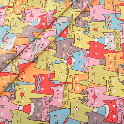 discountstore145 8Pcs Fabric Patchwork, Cartoon Animal Print Cotton Fabric Kids Bedding for Patchwork Sewing Bags 20 * 25cm