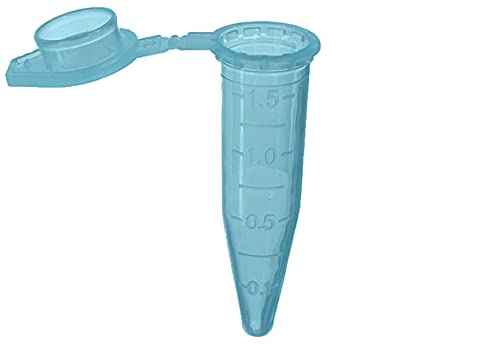 MUHWA 500 PCS Polypropylene Graduated Microcentrifuge Tubes with Snap Cap, 1.5ML Micro Test Tubes Conical Microtube Sample Vial for Laboratory (Blue)