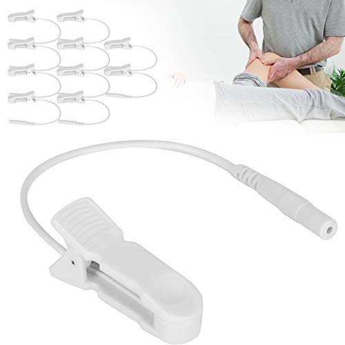 10pcs 2.0mm Ear Clip Electrode Wire Electrode Cable Durable Connecting Cable for Digital TENS Massage Machine Ear Massage Clip, Clip Wire Ear Clip Electrode Cable