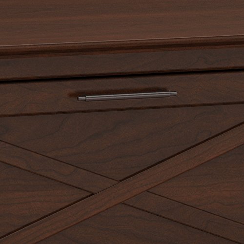 Bush Furniture Key West 5 Shelf Bookcase in Bing Cherry & Key West 2 Drawer Lateral File Cabinet in Bing Cherry