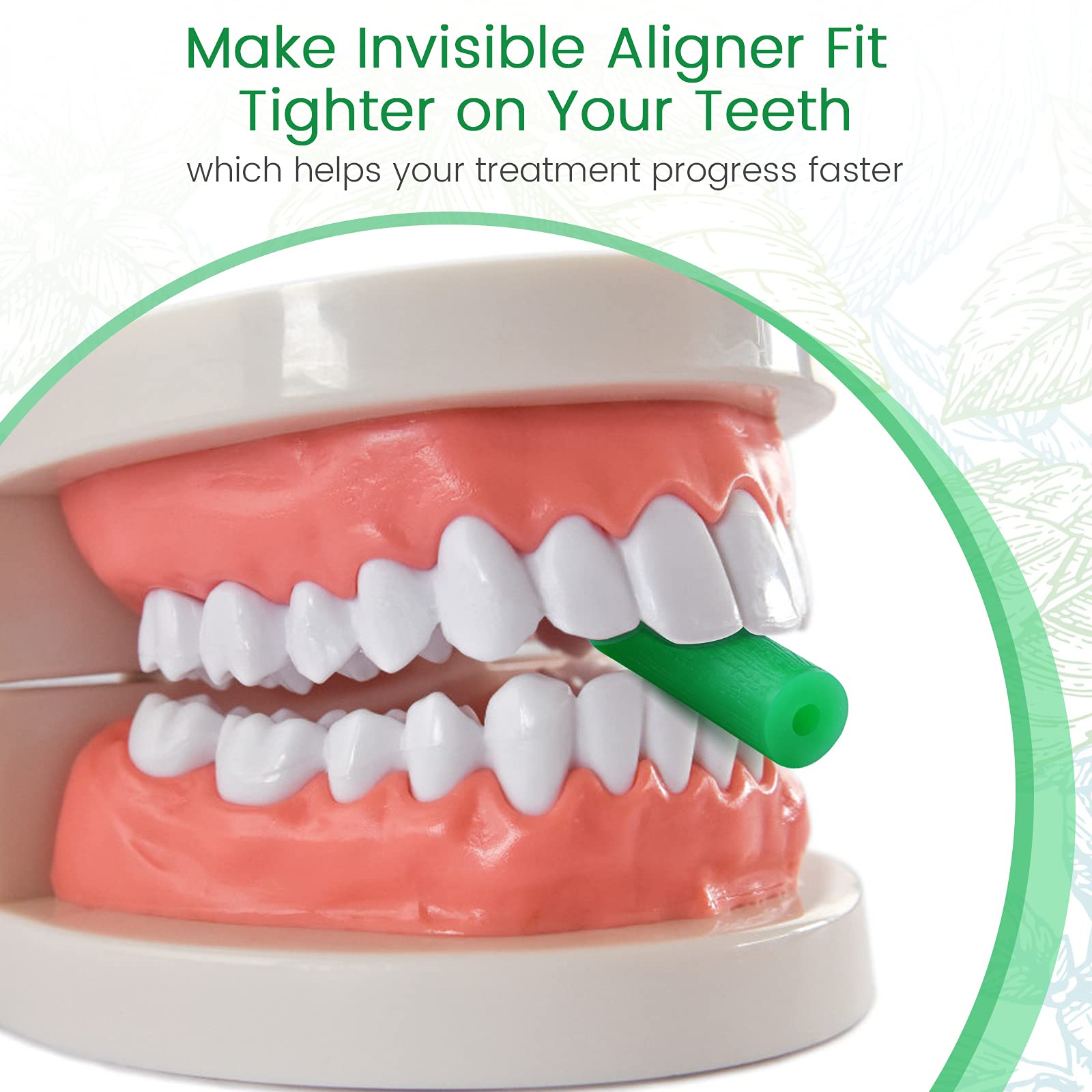 Aligner Chewies for Invisalign Aligners - Mint Scented (20Pcs Chewies) and 2 Aligner Removal Tools