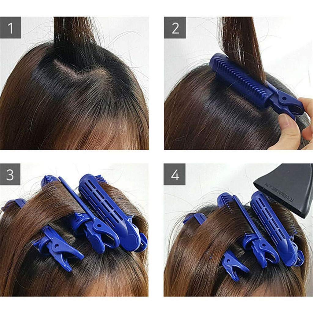 5pcs Volumizing Hair Root Clip - Natural Fluffy Hair Root Clip,Self Grip Root Volume Hair Curler Clip Naturally Diy Curler Fluffy Clamps Rollers Hair Styling Tool (5pc, Pink)