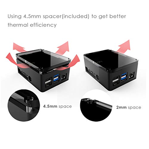 anidees Aluminum Heat Sinks fanless Pi Case with Silicone Thermal Pad for Raspberry Pi 4 Model B Silver (AI-PI4-SG-PRO)