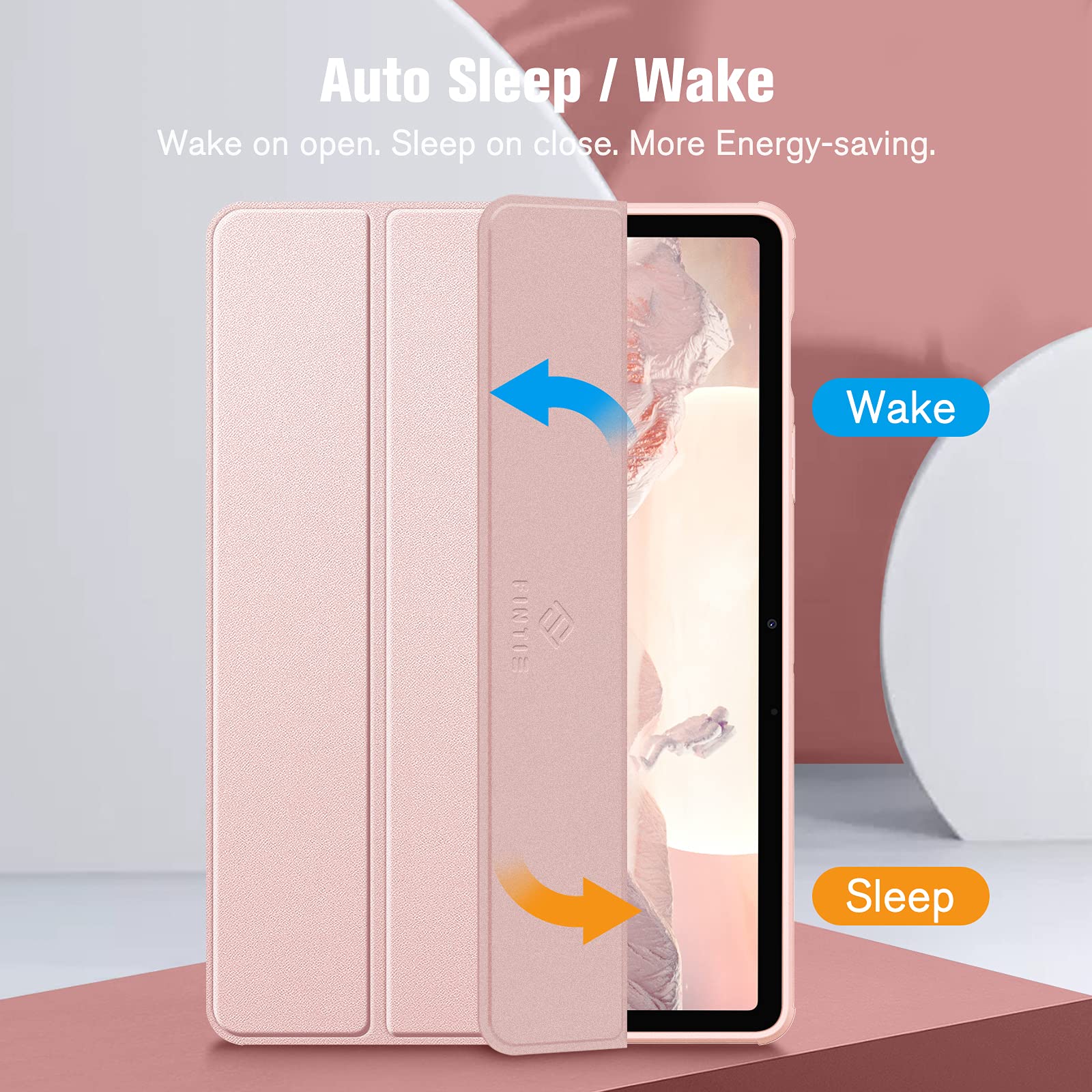 Fintie Hybrid Slim Case for Samsung Galaxy Tab S8/Tab S7 11 Inch (Model SM-X700/X706/T870/T875/T878) with S Pen Holder, Shockproof Cover with Clear Transparent Back Shell, Rose Gold