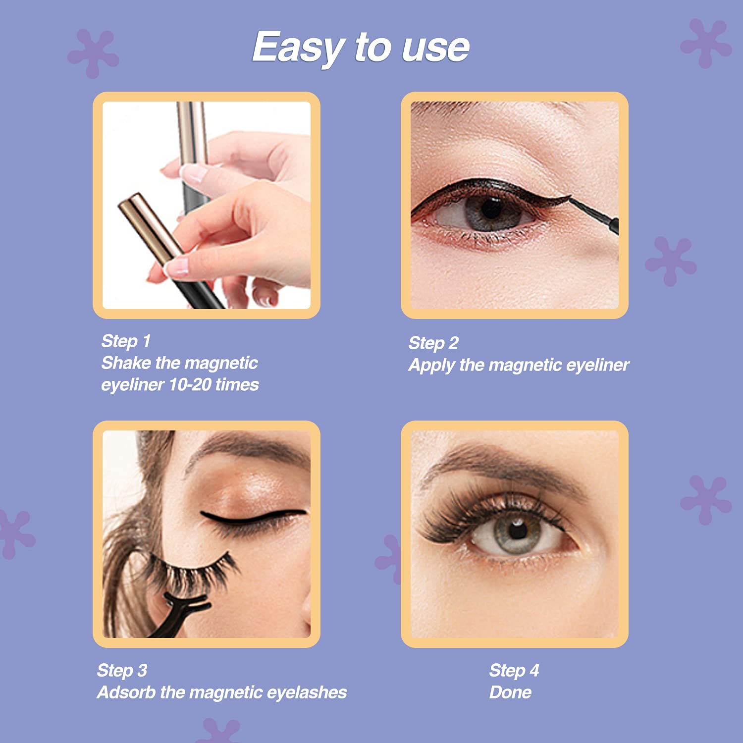 Ailun Magnetic Eyeliner and Eyelashes Kit Volume Fluffy Natural look False Eyelashes 5 Pairs Wispies Long Extension Eyelashes with Tweezers,Easy to Wear,Resuable and No Glue