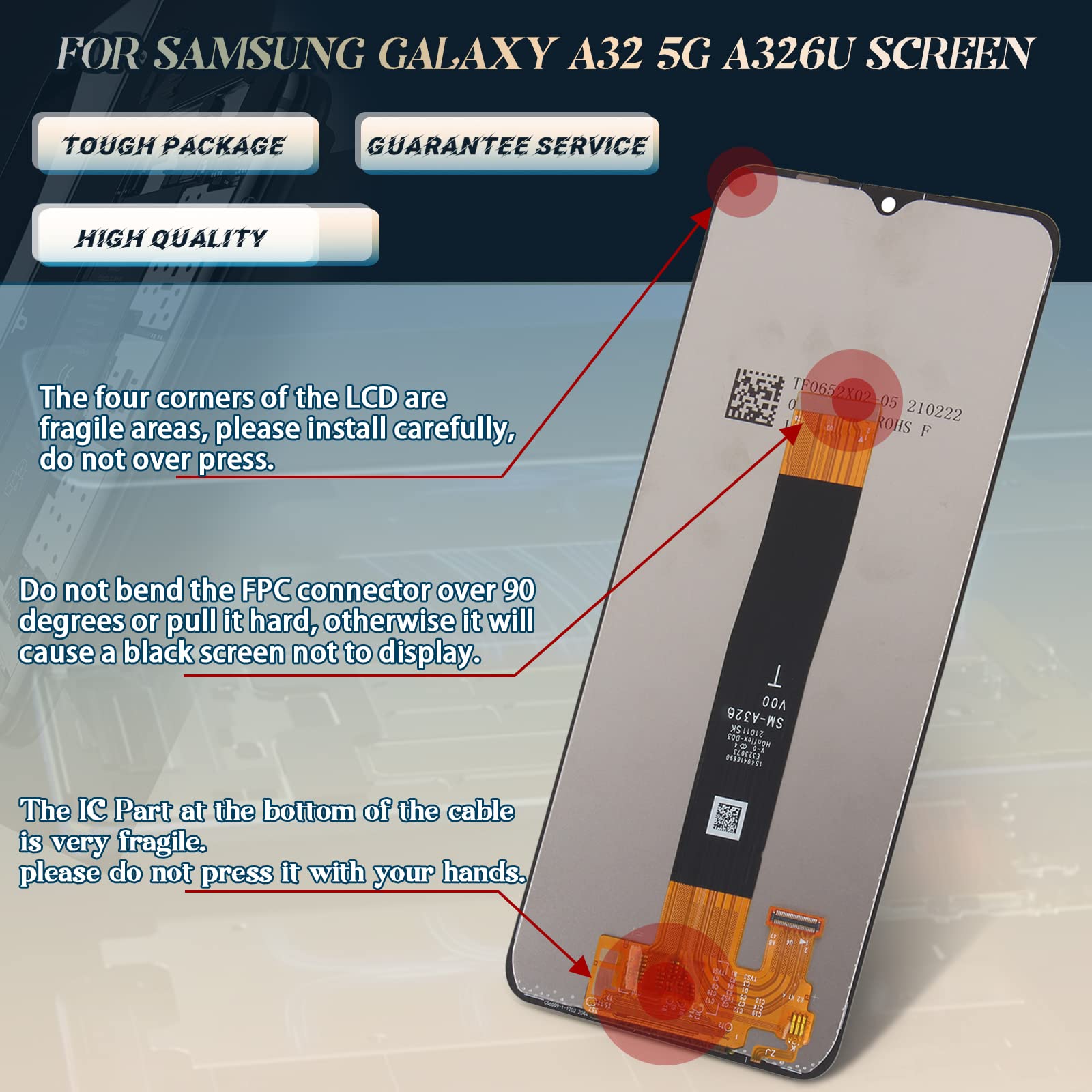 Screen for Samsung Galaxy A32 5G Screen Replacement for Samsung A32 5G A326U LCD Display Touch Screen Digitizer Assembly with Kit