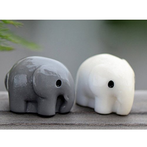 10Pcs Miniature Grey Elephant Fairy Garden Moss Micro Landscape Bonsai Decor Craft