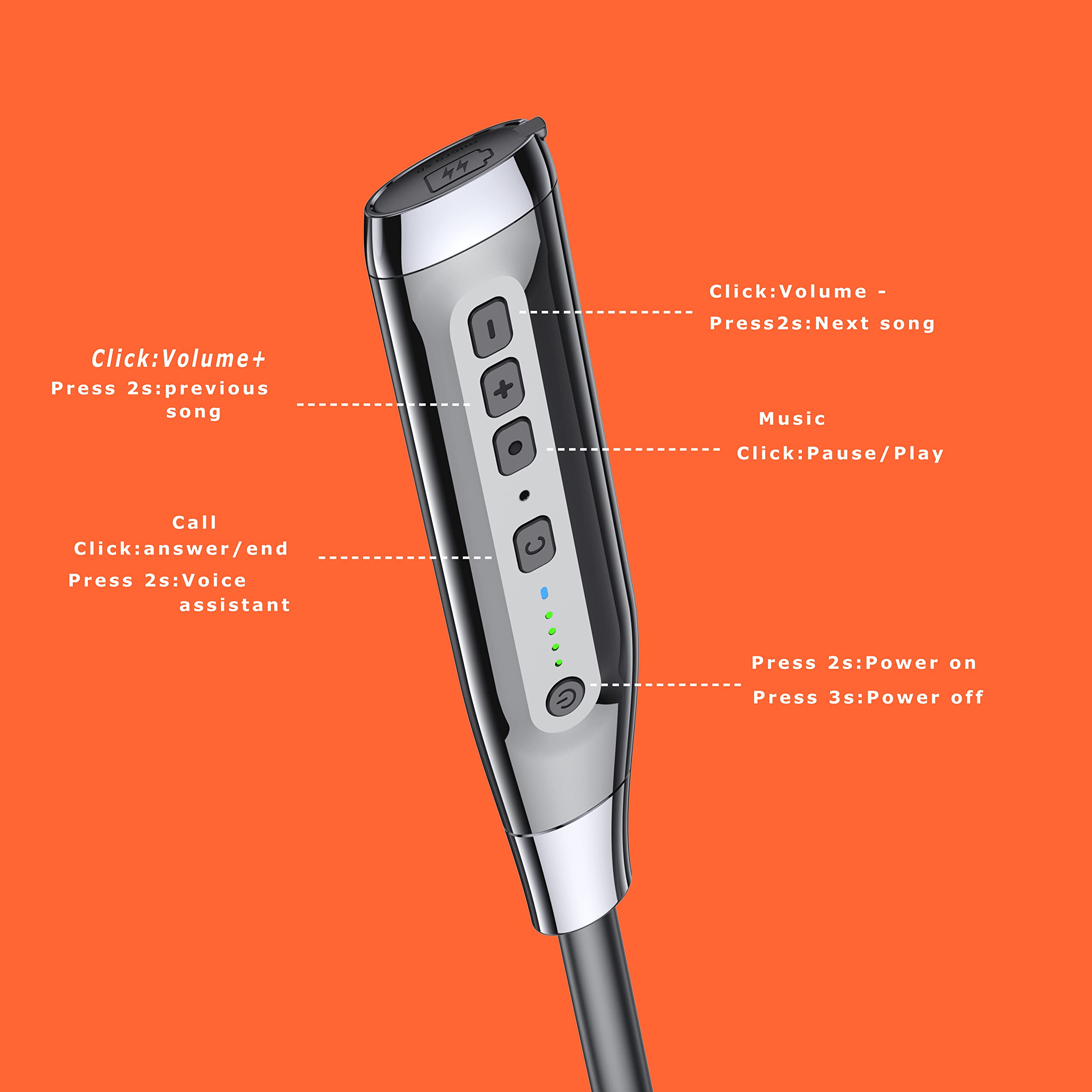 Bluetooth Headphones Neckband Wireless HeadsetTF card can be insertedwith MP3function100 Hours Long Battery Life Built-in Noise Cancelling Microphone Semi-in-Ear Earbuds foRunningDrivingWorking