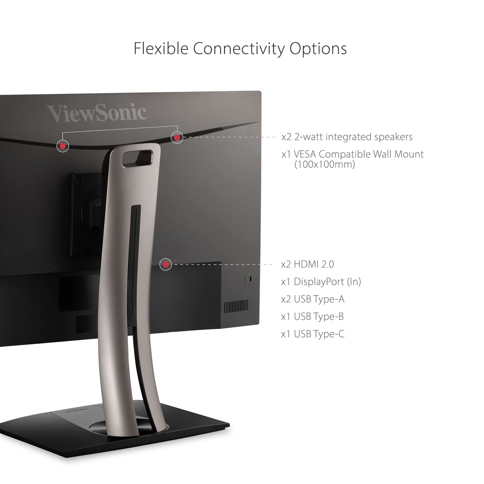 ViewSonic VP2756-4K 27 Inch 4K UHD IPS Ergonomic Monitor, Color Accuracy, Pantone Validated, 60W USB C (Renewed)
