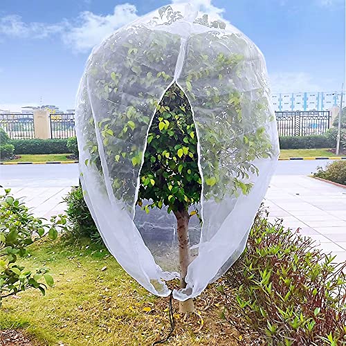 10ftx10ft Large Fruit Tree Netting Bags,Bird Netting for Blueberry Bushes with Zipper and Drawstring,Garden Netting from Squirrels and Birds Other Animals for Cherry Apple Tree (10x10ft)