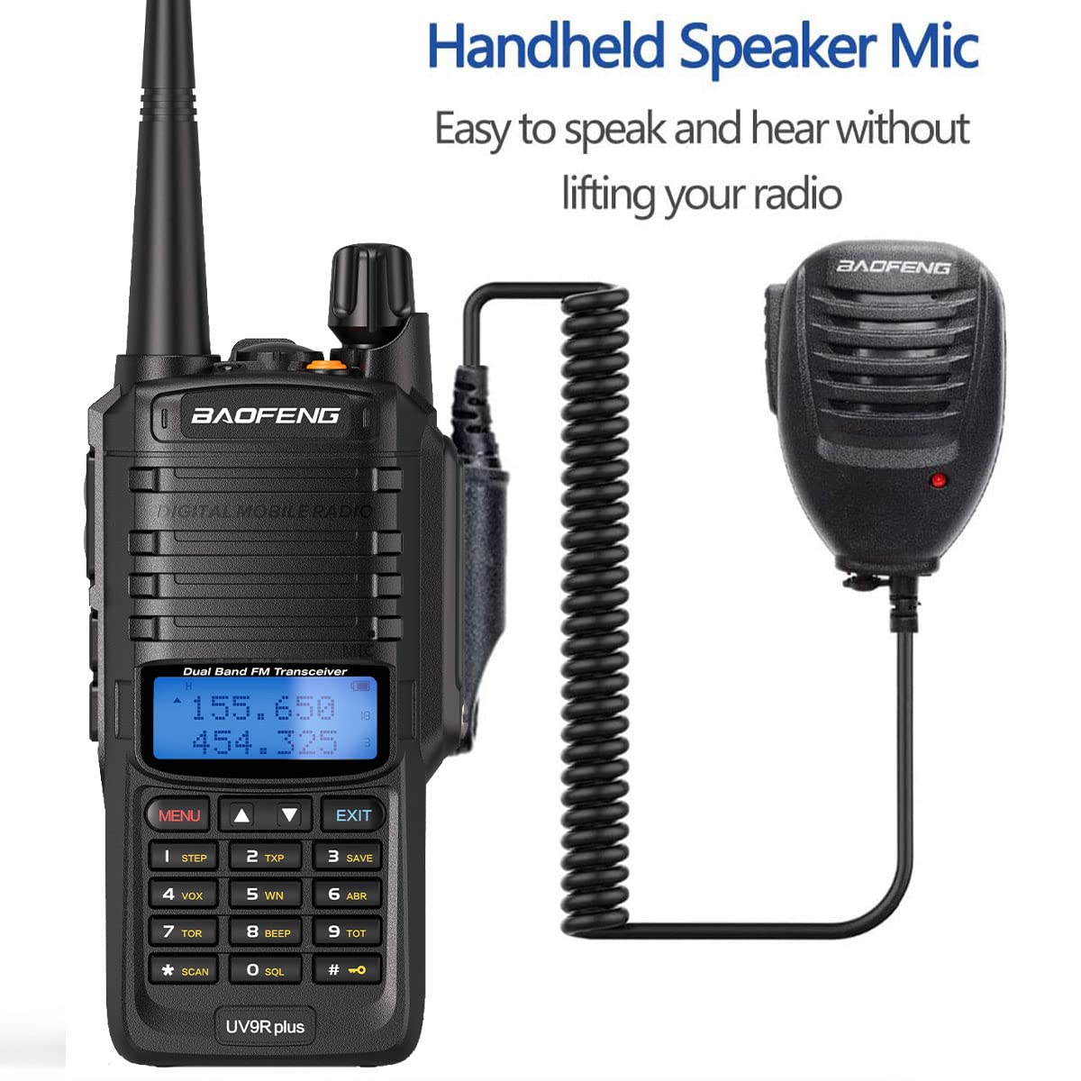 Airiton x Baofeng UV-9R Plus 8W Ham Radio Handheld Dustproof & Waterproof IP67 Dual Band Two Way Radio Walkie Talkie with 2Pack Battery,771 Antenna and Programming Cable