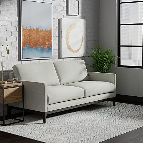 Amazon Brand β Rivet Contemporary Apartment Sofa with Wood Base, 76.8"W, Ivory