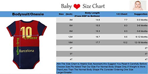 IDONEKER Newborn Baby Boys Girls Unique Barcelona Soccer Bodysuits Short Sleeve Infant Onesie