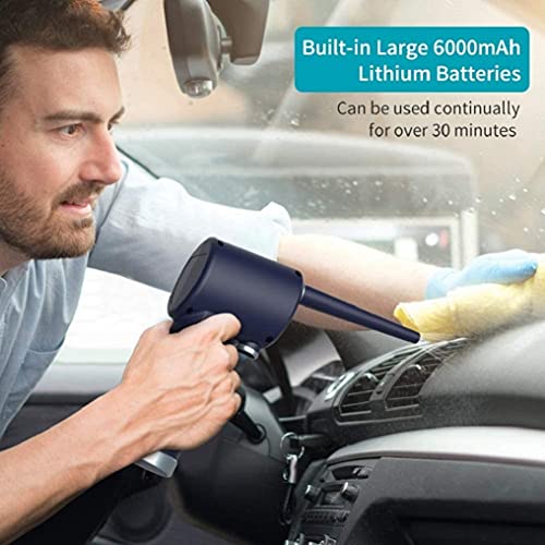 ALAGOON Cordless Electric Air Duster, Powerful 33000 RPM Air Blower, Replacement for Canned Air Spray Cans,Computer Keyboard Cleaner,10W Fast Charging(Blue)