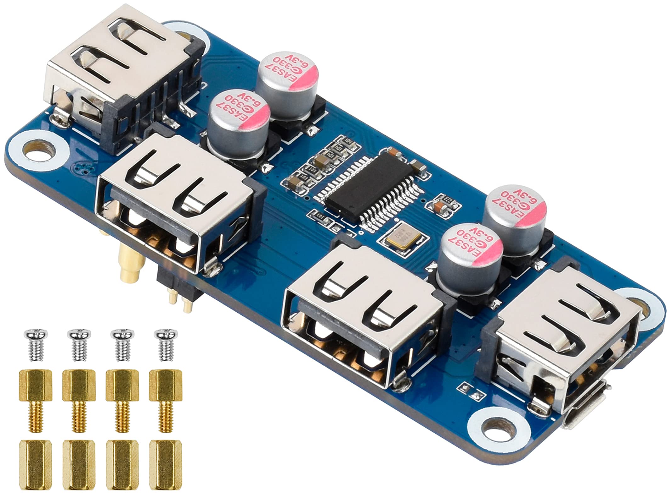 BFab USB HUB HAT (B) for Raspberry Pi 4B/3B+/3A+/2B/Zero/Zero W/Zero WH,with 4X USB 2.0 Ports patible with USB 2.0 / 1.1
