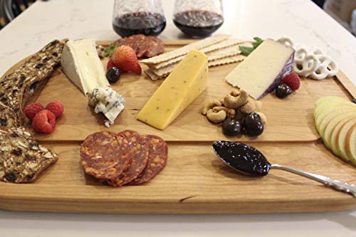 Walnut Hollow Solid Cherry Serving & Charcuterie Board for Entertaining, Weddings, and Gifts (42385)