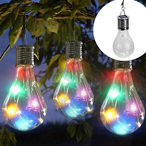 HTNBO [US in Stock] Garden Solar Lights, Waterproof Solar Rotatable Outdoor Garden Camping Hanging LED Light Lamp Bulb MR - 1 Pcs