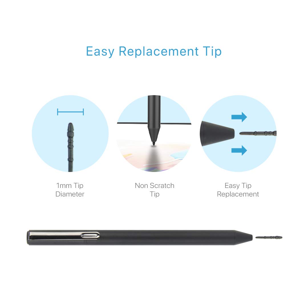 Andana USI Stylus Pen, Touch Screen Stylus for USI Chrome OS, Active Digital Pen Compatible with Chromebook Devices from Acer, Asus, HP, Lenovo, Samsung (Black)