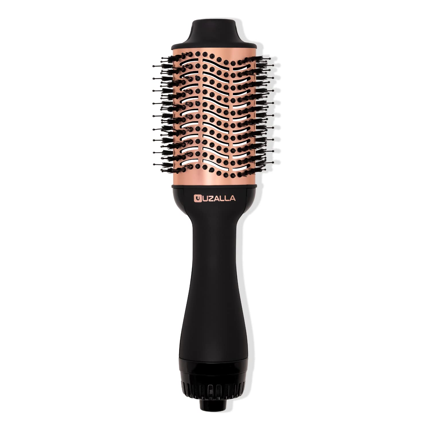 Professional Blow Dryer Brush Hair Styler by UZALLA | Powerful Frizz-Eliminating Ionic Hair Dryer Brush | Hot Air Brush Dryer and Volumizer for Women | Dual-Action Bristles, & 75MM Oval Shape