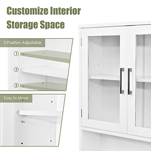 BestComfort Over The Toilet Cabinet Storage, Bathroom Space Saver, Organizer Over Toilet Storage, Freestanding Above The Toilet Shelves Rack Unit (64'' H)