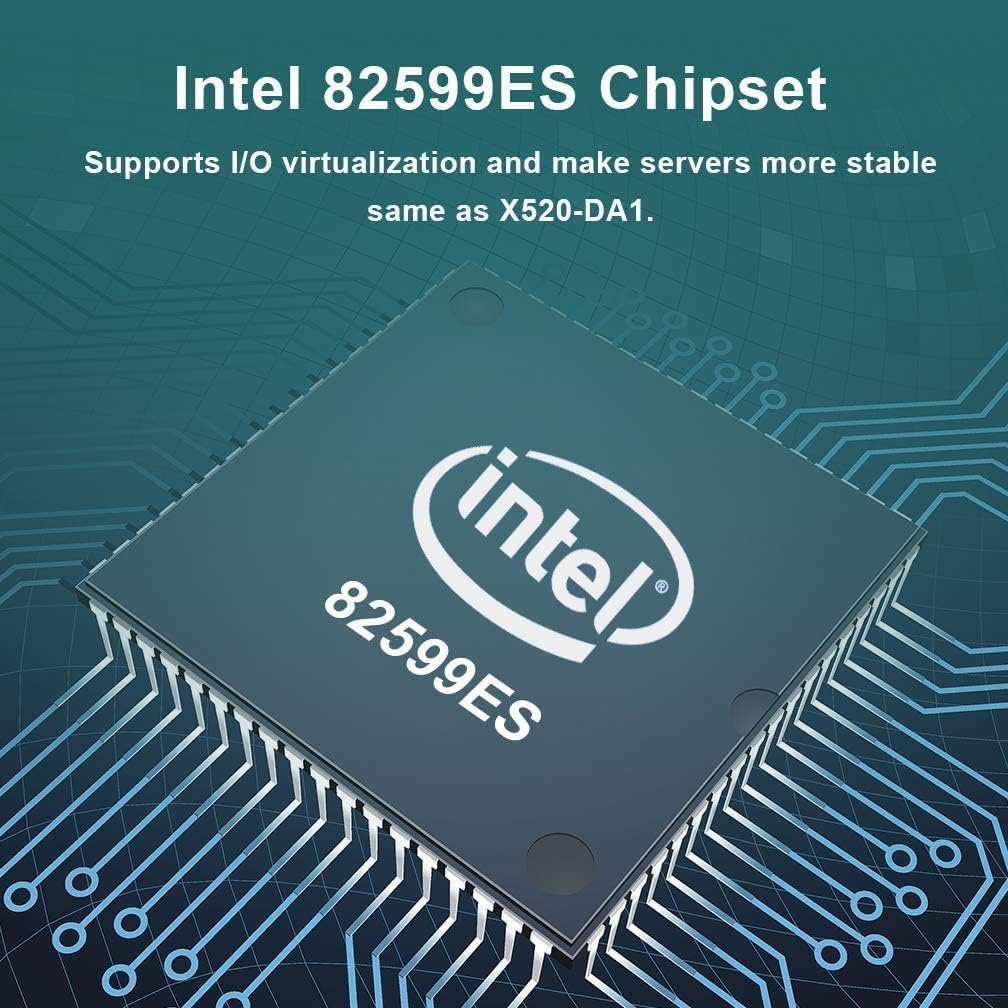 Alwong 10 Gigabit Network Card, with Intel 82599EN Controller, Single SFP+ Port, Ethernet LAN Adapter Support Windows Server/Linux/VMware, Equivalent to Intel X520-DA1 (Intel E10G42BTDA)