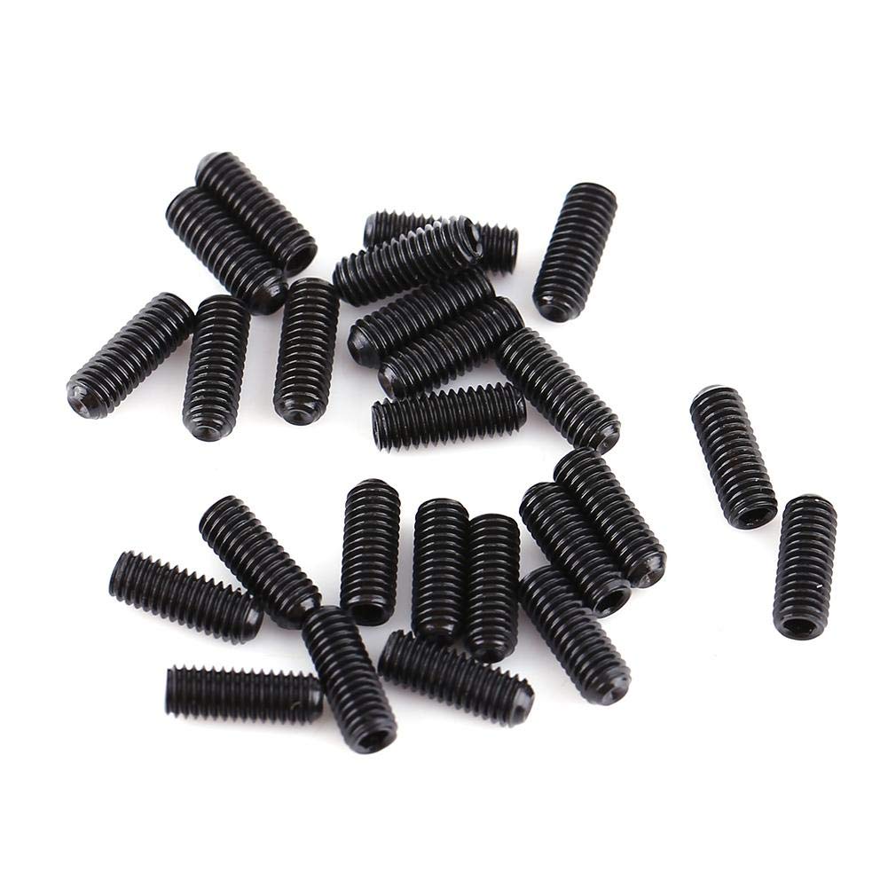 200pcs Screws, M3 Black Carbon Steel Socket Cup Point Grub Set Screw Assortment