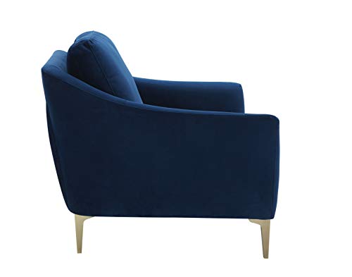 Amazon Brand – Rivet Alonzo Contemporary Velvet Living Room Accent Chair, 39"W, Blue