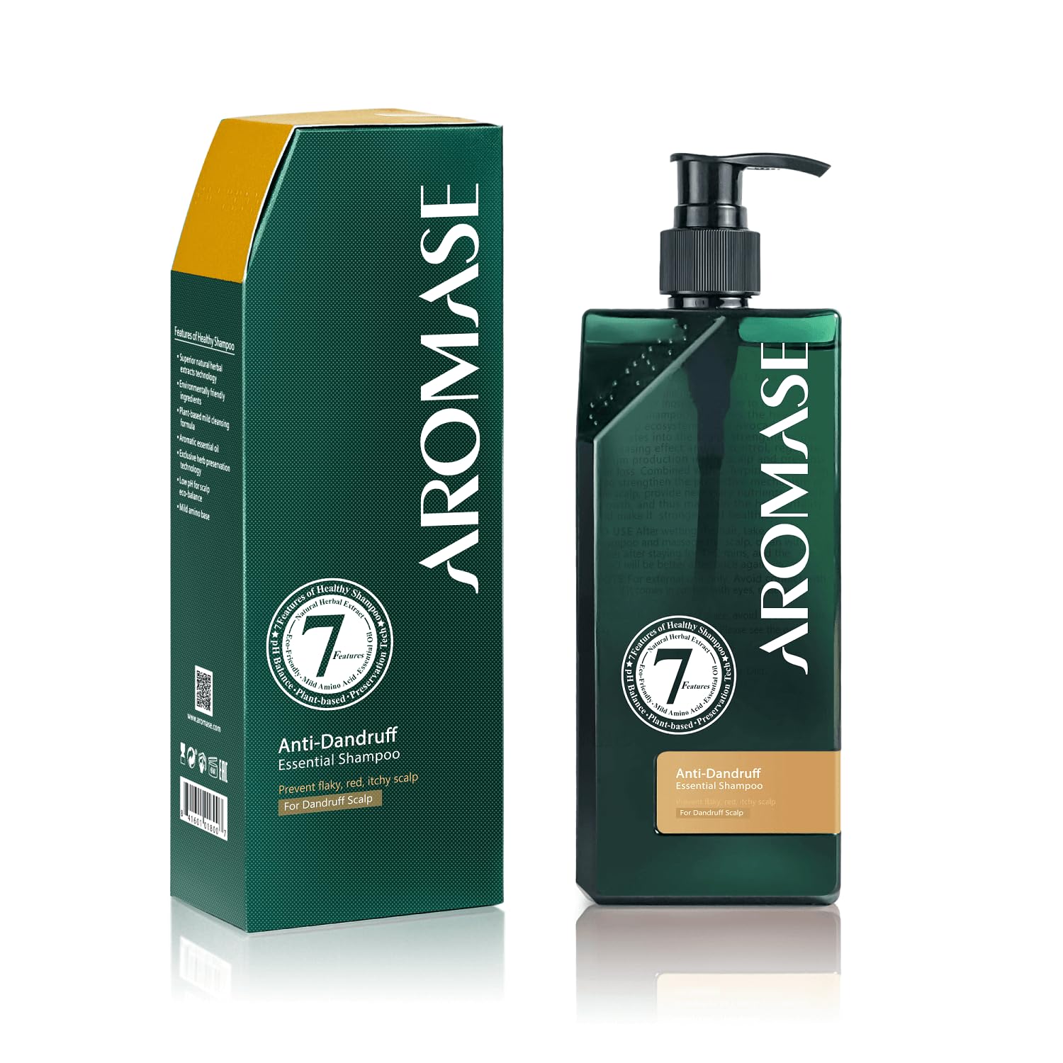 Aromase Oily Dandruff Solution Kit (5α Juniper Scalp Purifying Liquid Shampoo 9.1 Fl Oz + Oily Dandruff Solution Essential Shampoo 14 Fl. Oz) for Dermatitis, Oily itchy Scalp…